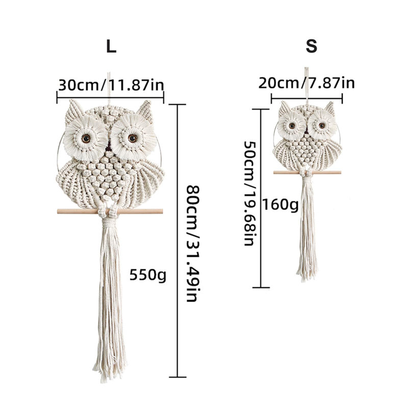 Loon Peak® Unique Macrame Owl Wall Decor | Wayfair